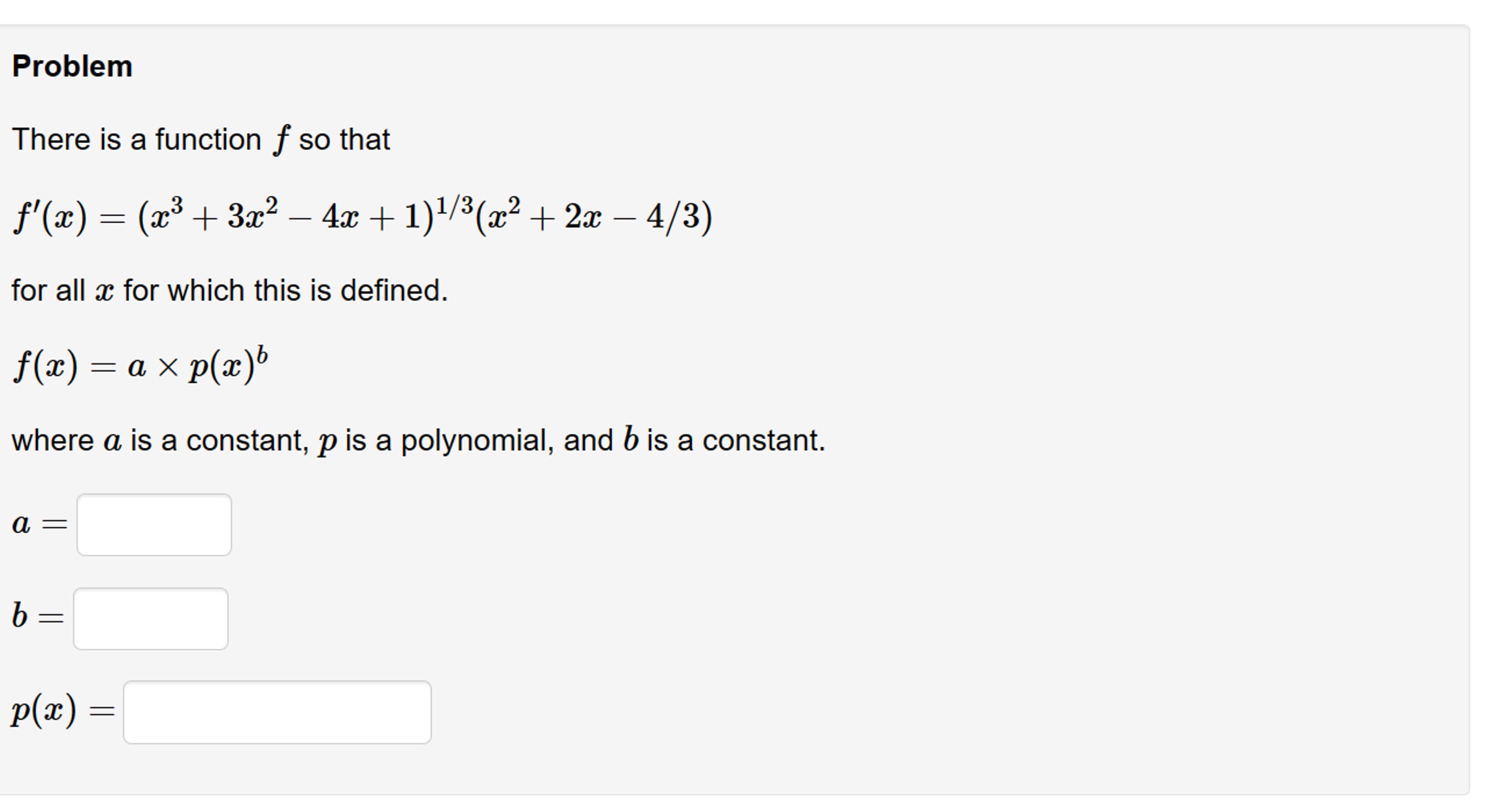 Solved ProblemIndefinite IntegrationThere is a function f | Chegg.com