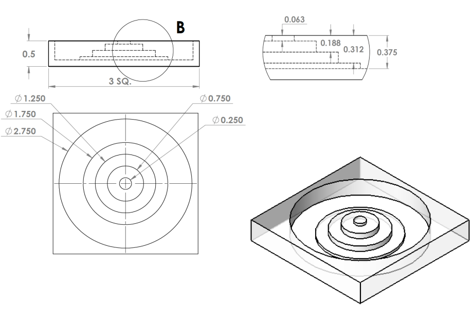 Solved Write an NC function for the part below for a CNC | Chegg.com