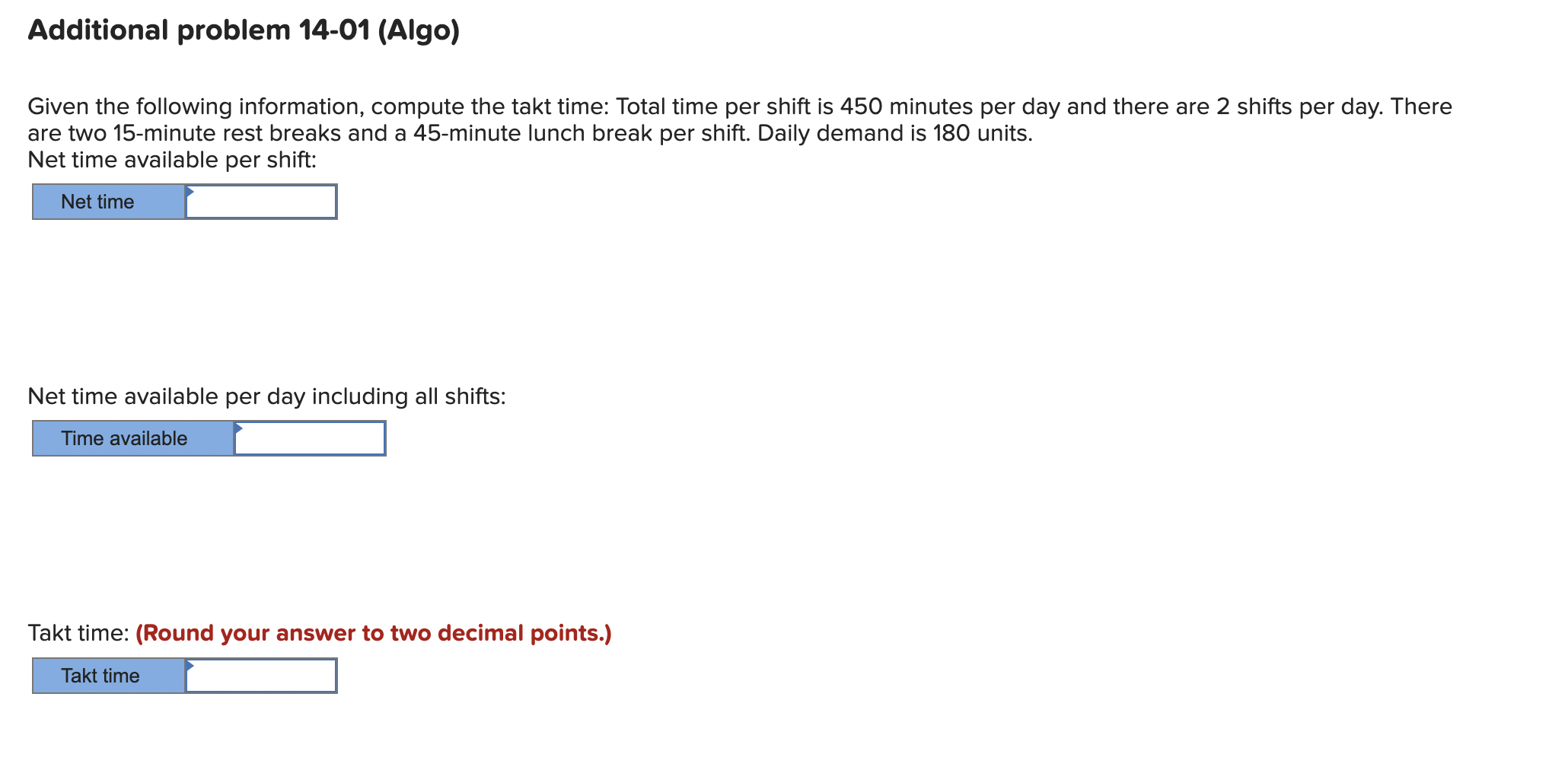Solved Additional problem 14-01 (Algo)Given the following | Chegg.com