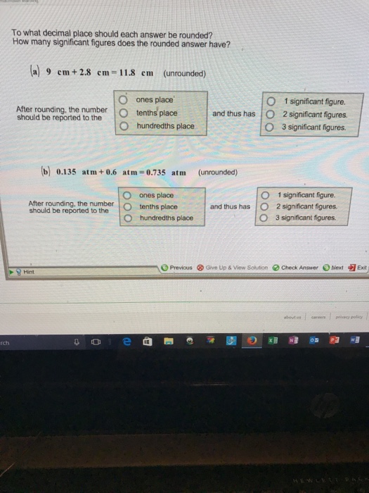 Solved To what decimal place should each answer be rounded? | Chegg.com