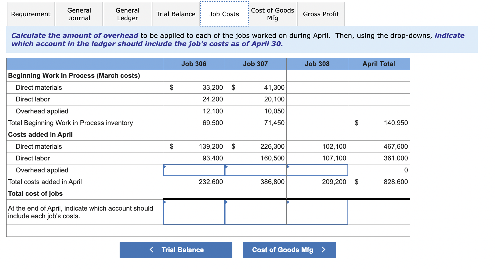 Solved Calculate the amount of overhead to be applied to | Chegg.com