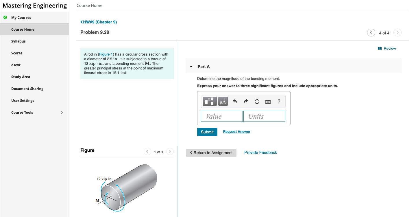Solved Mastering Engineering Course Home My Courses Value | Chegg.com