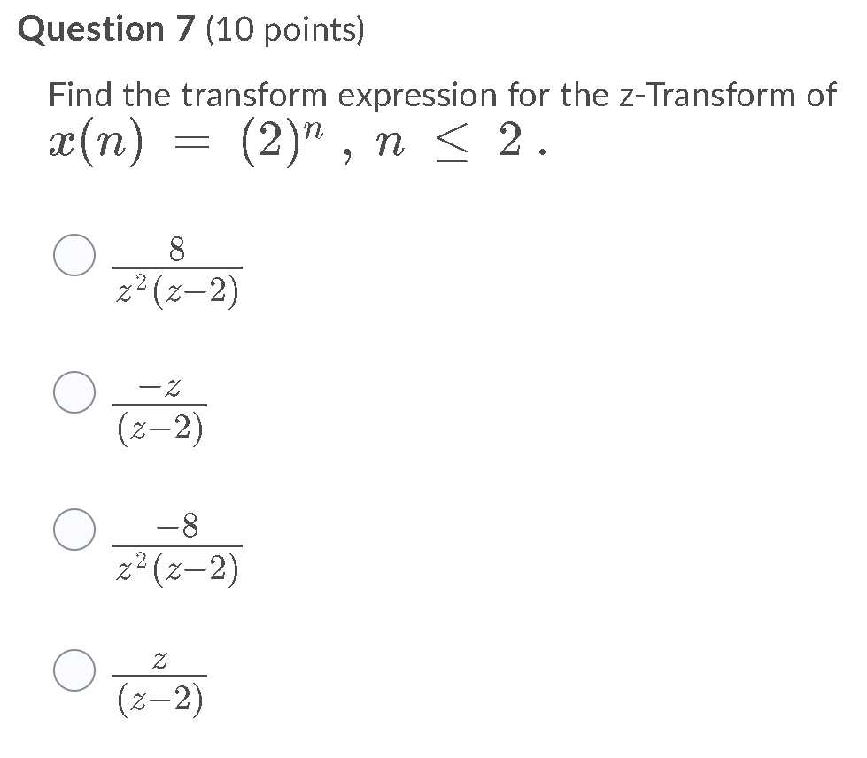 Solved Question 7 (10 points) Find the transform expression | Chegg.com