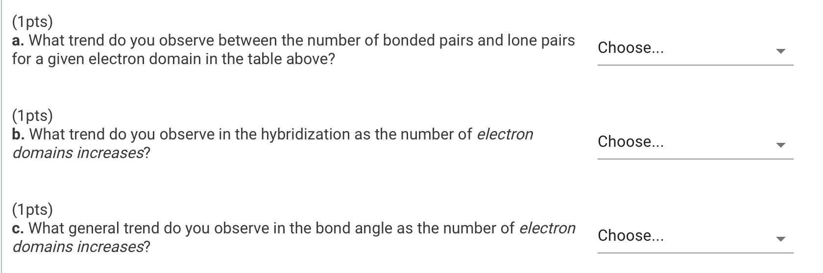 Solved (1pts) a. What trend do you observe between the | Chegg.com