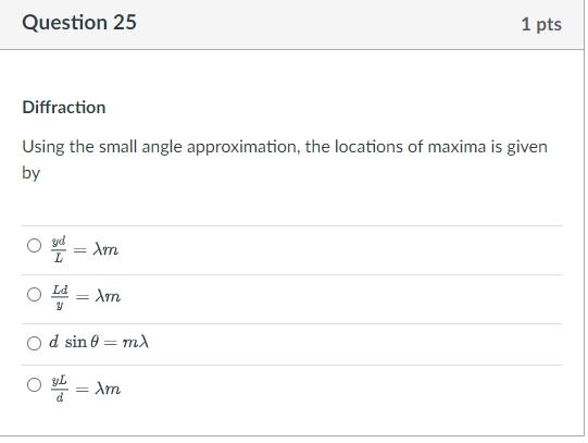 Solved Diffraction Using the small angle approximation, the | Chegg.com