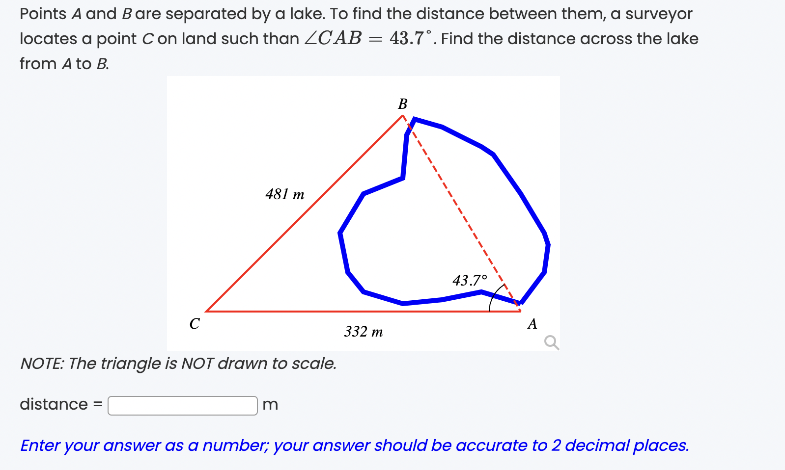 Solved Points A and B ﻿are separated by ﻿a lake. To ﻿find | Chegg.com