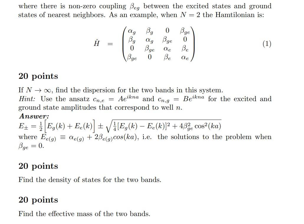 Solved 2 Dispersion relation In class, we discussed the | Chegg.com