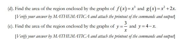 Solved (d). Find the area of the region enclosed by the | Chegg.com