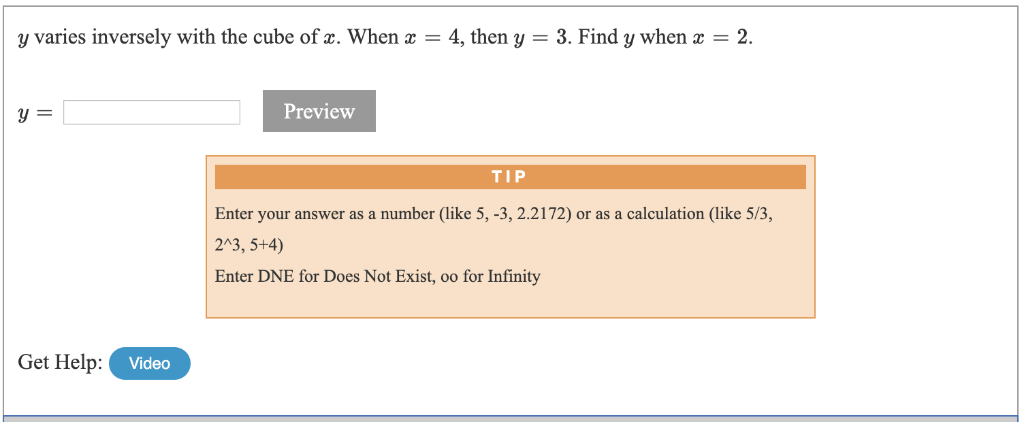 Solved y varies inversely with the cube root of x. When x = | Chegg.com