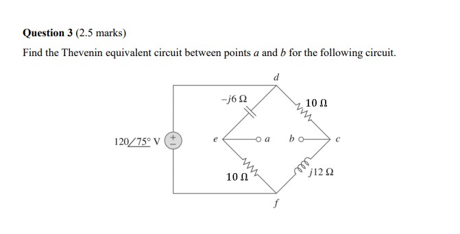 Solved Find the Thevenin equivalent circuit between points a | Chegg.com