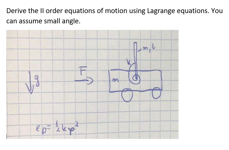 Derive the II order equations of motion using | Chegg.com