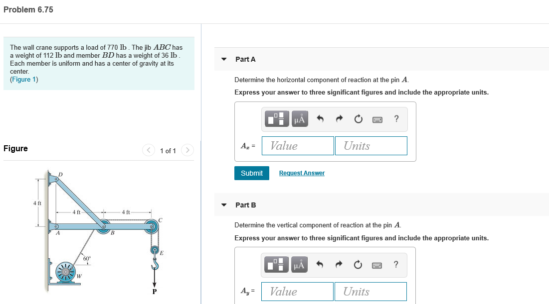 Solved Part C Determine The Horizontal Component Of