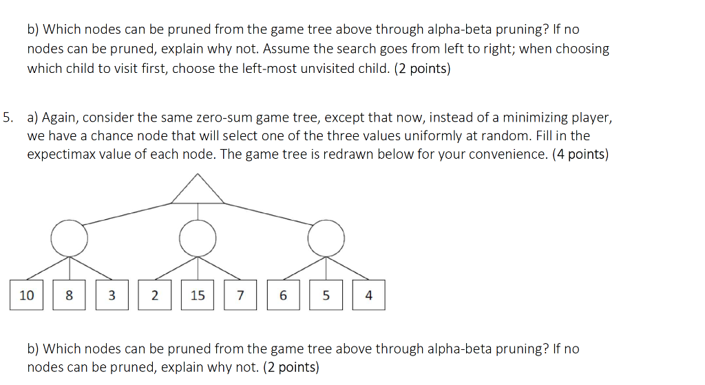 Solved A Consider The Zero Sum Game Tree Shown Below