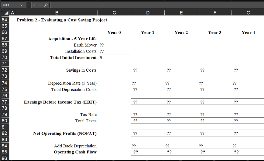 Solved Solve all problems in the Excel file providedProblem | Chegg.com