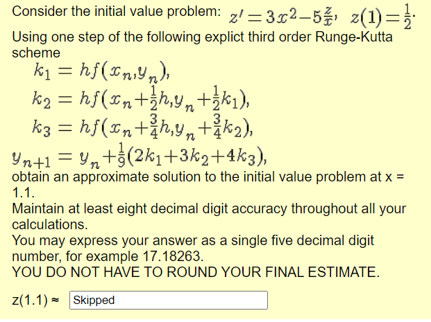 Solved Consider the initial value problem: z' = 3.62–5; | Chegg.com