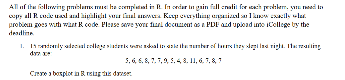 Solved All of the following problems must be completed in R. | Chegg.com