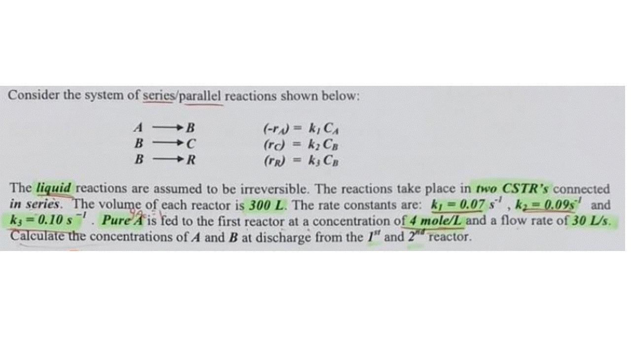Solved Consider the system of series/parallel reactions | Chegg.com