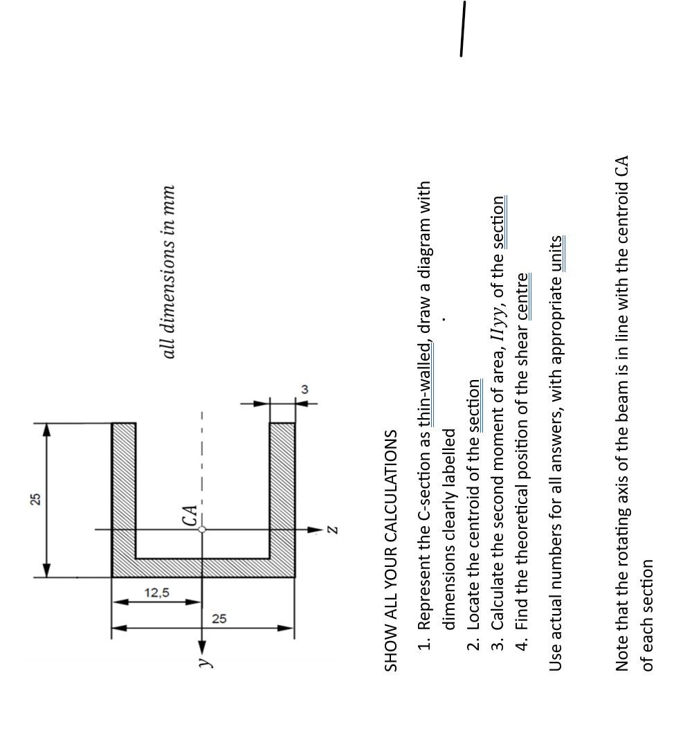 Solved all dimensions in mm SHOW ALL YOUR CALCULATIONS 1. | Chegg.com