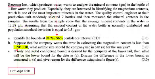 Solved Barzman Inc., which produces water, wants to analyze | Chegg.com