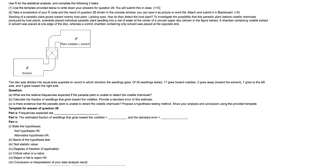 Solved Use R for the statistical analysis, and complete the | Chegg.com