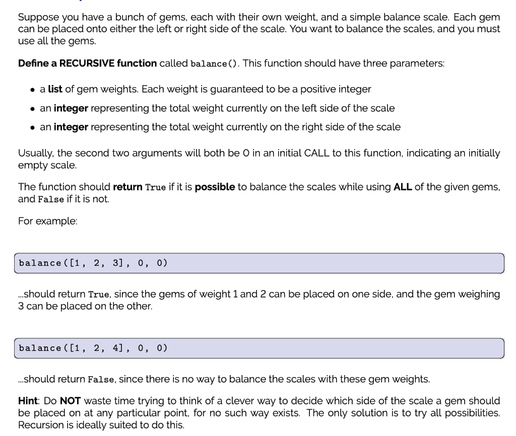 Solved Suppose you have a bunch of gems, each with their own | Chegg.com