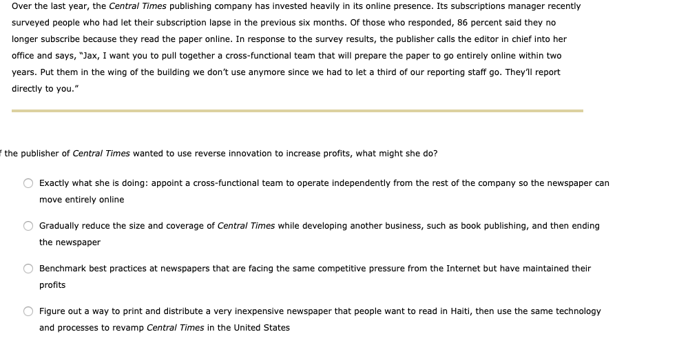2. Disruptive innovation and ambidexterity (Connect, | Chegg.com