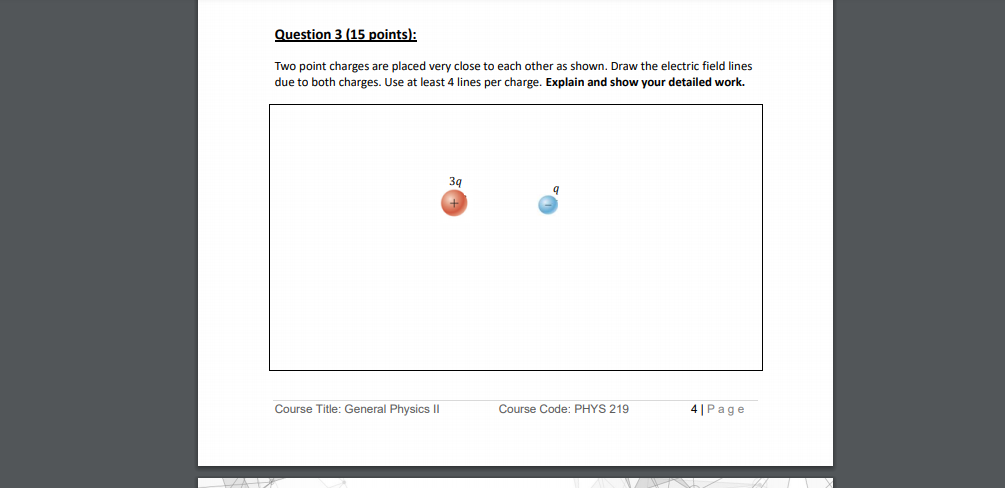 Solved Question 3 (15 points): Two point charges are placed | Chegg.com