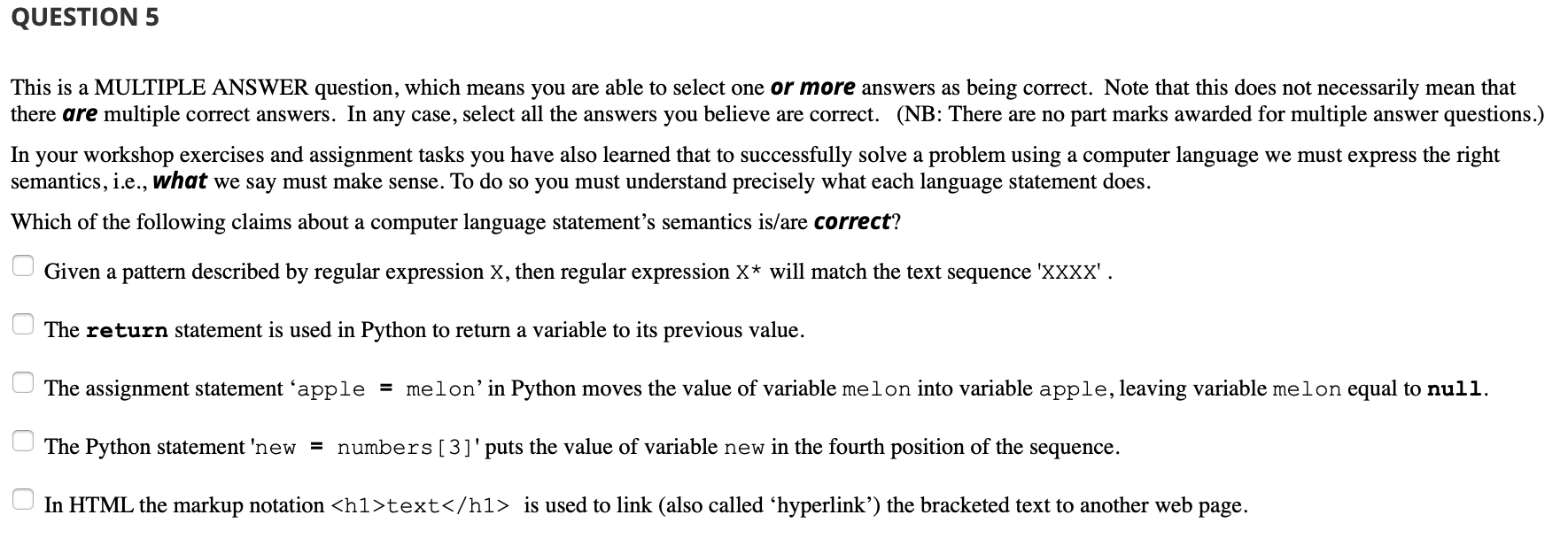 Solved QUESTION 3 This is a MULTIPLE ANSWER question, which | Chegg.com