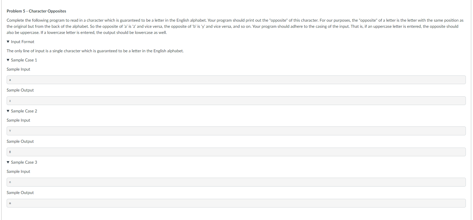 Solved Problem 5 - Character Opposites Complete the | Chegg.com