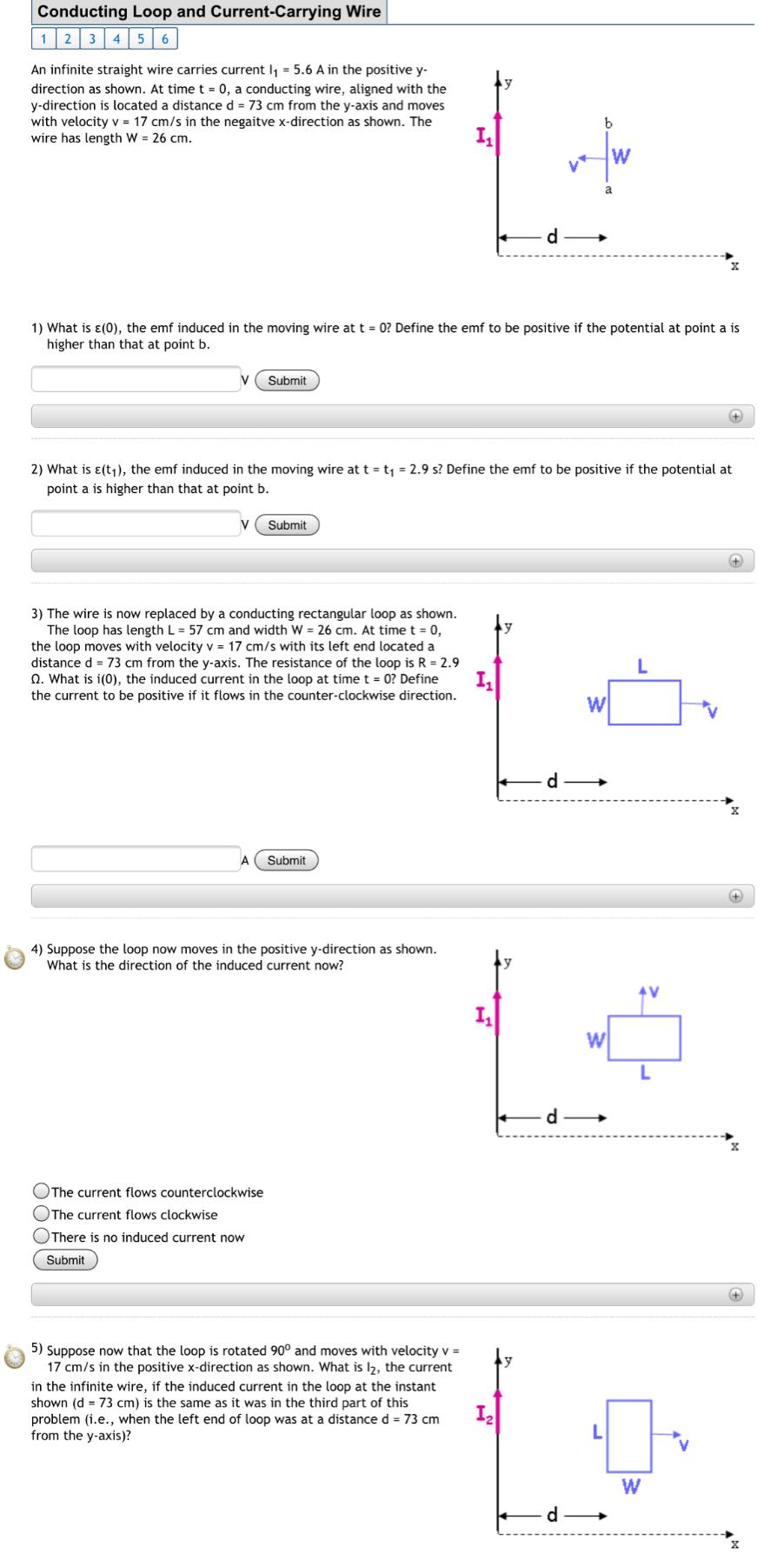 Solved Conducting Loop and Current-Carrying Wire |123 4 5 6 | Chegg.com