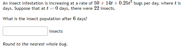 Solved An insect infestation is increasing at a rate of | Chegg.com