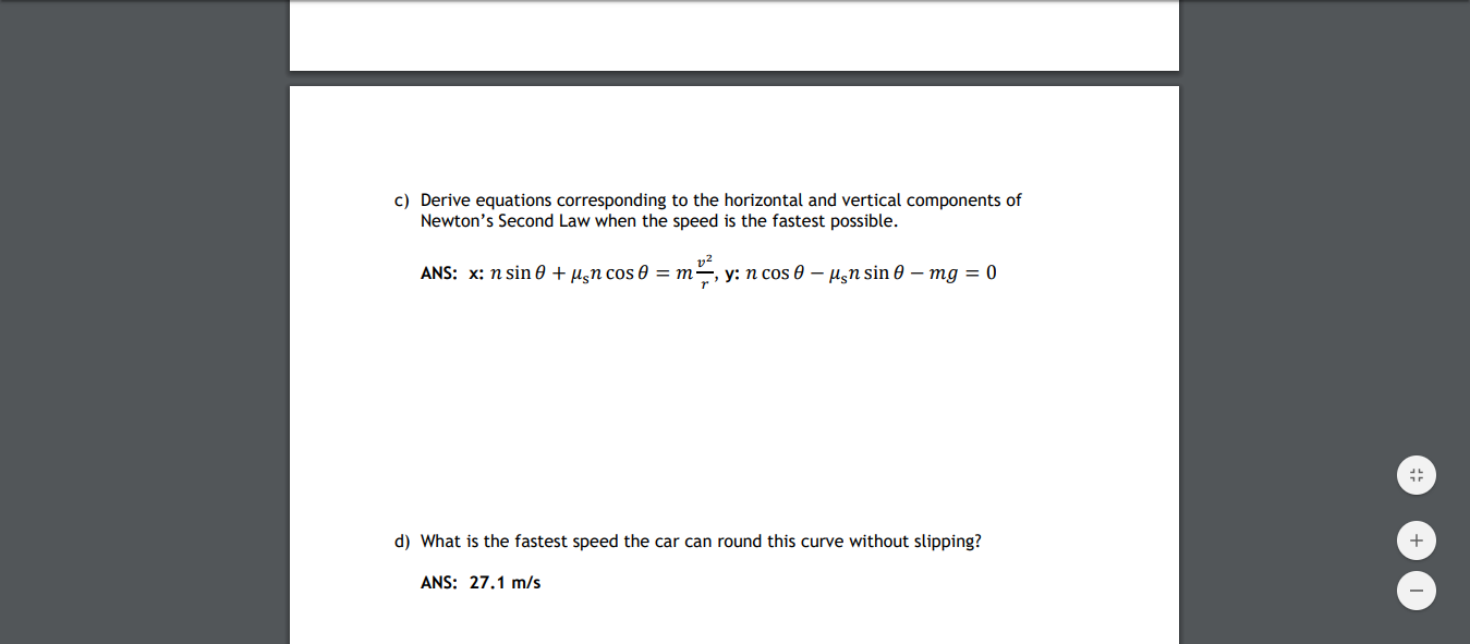 Solved PHY 221 CHAPTER #6 - PRACTICE PROBLEM #1 BANKED CURVE | Chegg.com