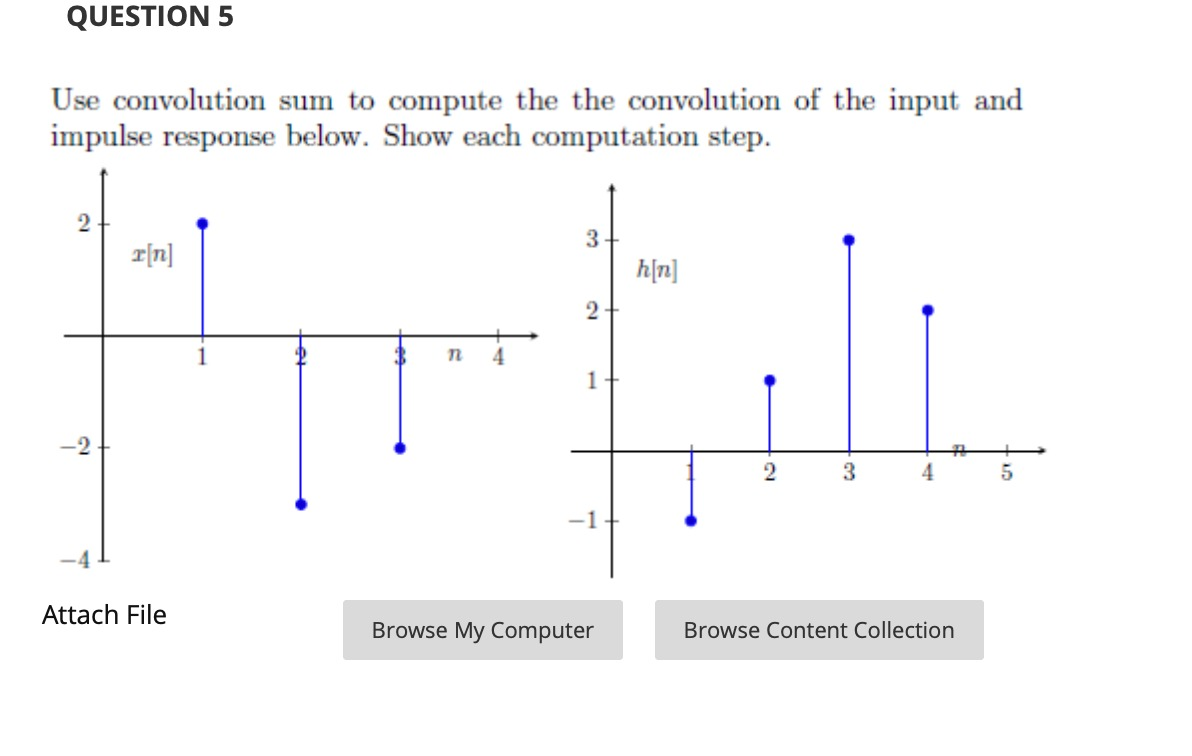 Solved Question 5 Use Convolution Sum To Compute The The