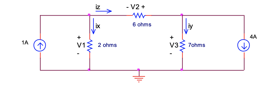 find V1, ﻿V2, ﻿V3, ﻿ix, ﻿iy, ﻿and iz | Chegg.com