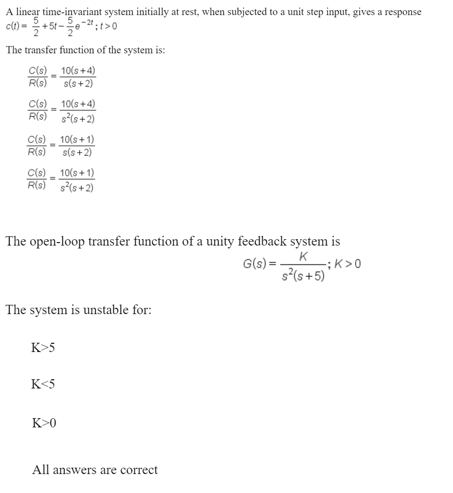 Solved A linear time-invariant system initially at rest, | Chegg.com