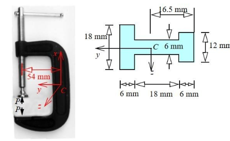 Solved For the clamp C shown in the figure, determine the | Chegg.com