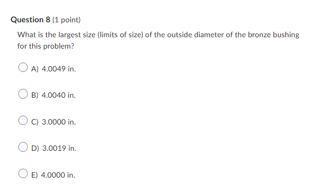 Solved [Problem 2] A bronze bushing, with an inside diameter | Chegg.com