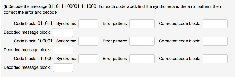 Solved Consider the linear code C = {000000,001110, 010011, | Chegg.com
