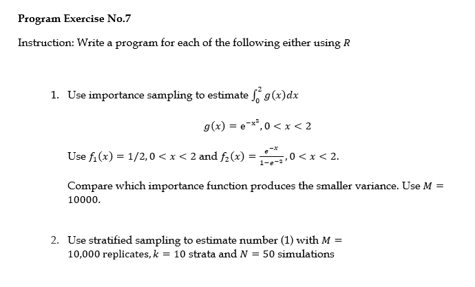 Program Exercise No.7 Instruction: Write a program | Chegg.com