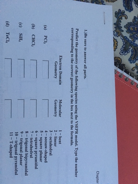 Solved Chapter 1.)Be sure to answer all parts. Predict the | Chegg.com
