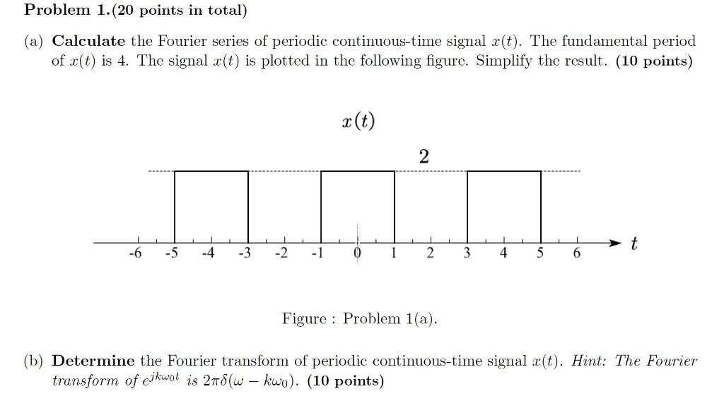 Solved Problem 1.(20 points in total) (a) Calculate the | Chegg.com