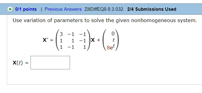 Previous Answers ZillDiffEQ9 8.3.032. 2/4 Submissions | Chegg.com
