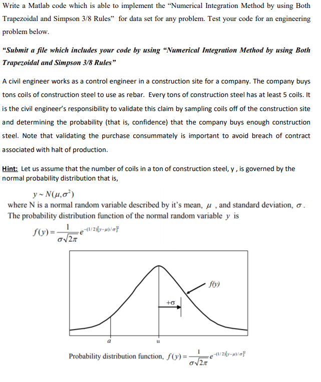 Solved Write a Matlab code which is able to implement the | Chegg.com