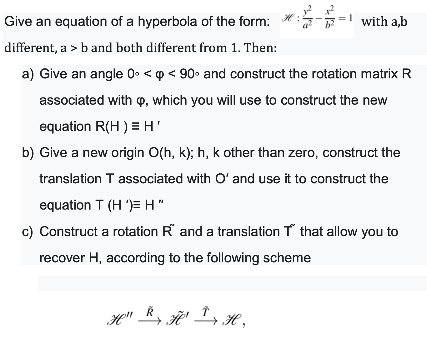 Solved ive an equation of a hyperbola of the form: | Chegg.com