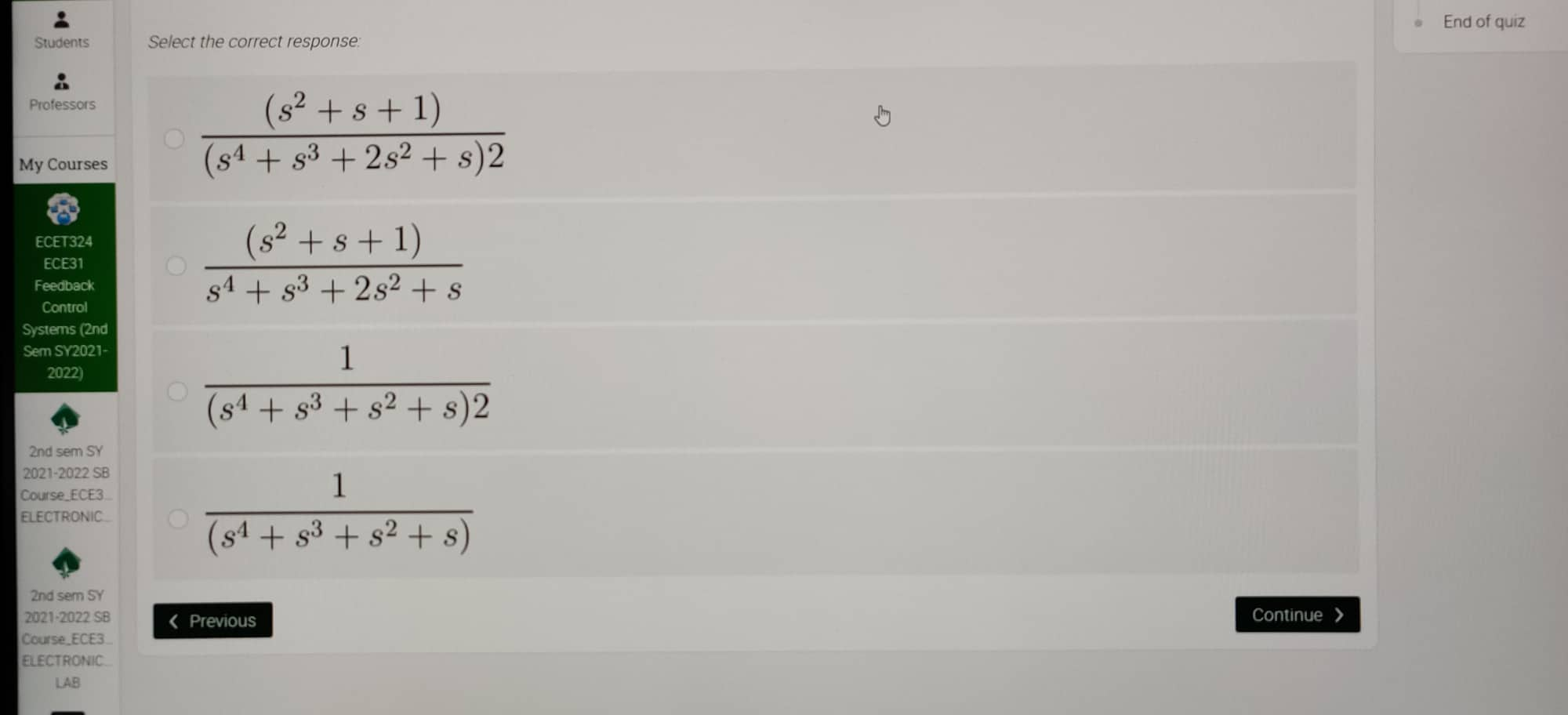 Solved ECET324 ECE31 Feedback Control Systems (2nd Sem | Chegg.com