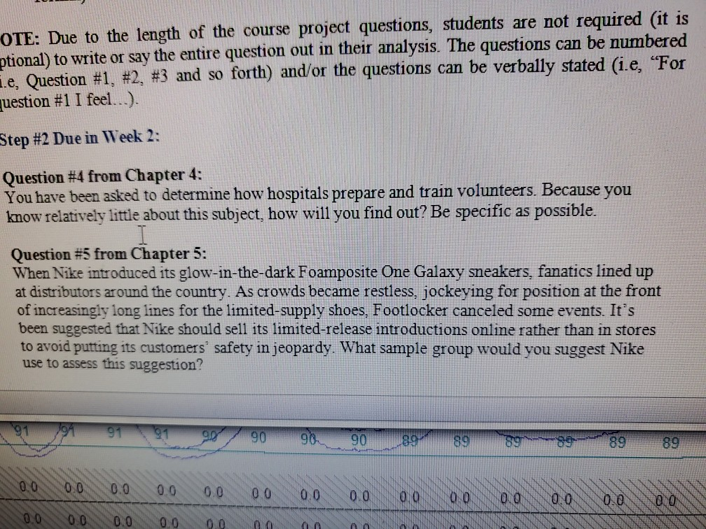 Solved OTE: Due to the length of the course project | Chegg.com