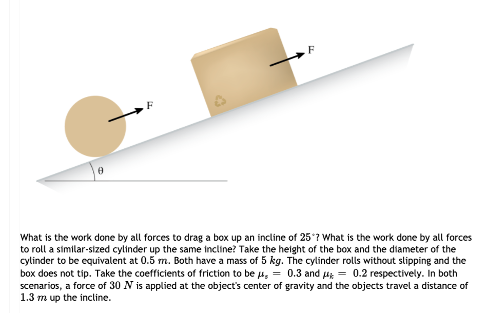 Solved F F Ꮎ What is the work done by all forces to drag a | Chegg.com