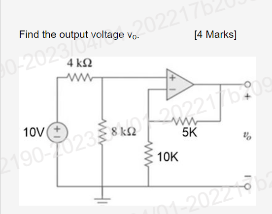 Solved Find the output voltage v0. [4 Marks] | Chegg.com