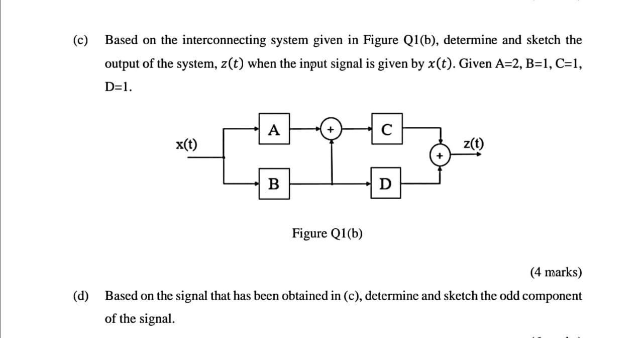 Solved (c) Based on the interconnecting system given in | Chegg.com
