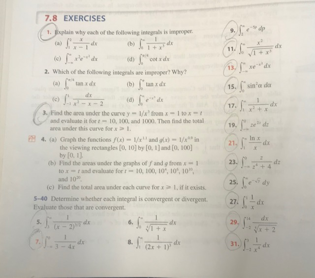 Solved 7.8 EXERCISES dp 1.Explain why each of the following | Chegg.com